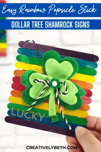 Dollar Tree Rainbow Craft Stick Shamrock Sign