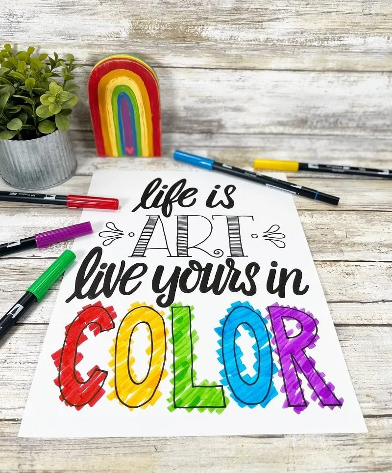 Free Printable Rainbow Quote