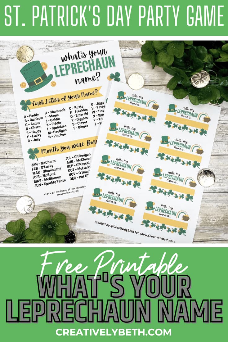 What is your Leprechaun Name Free Printable