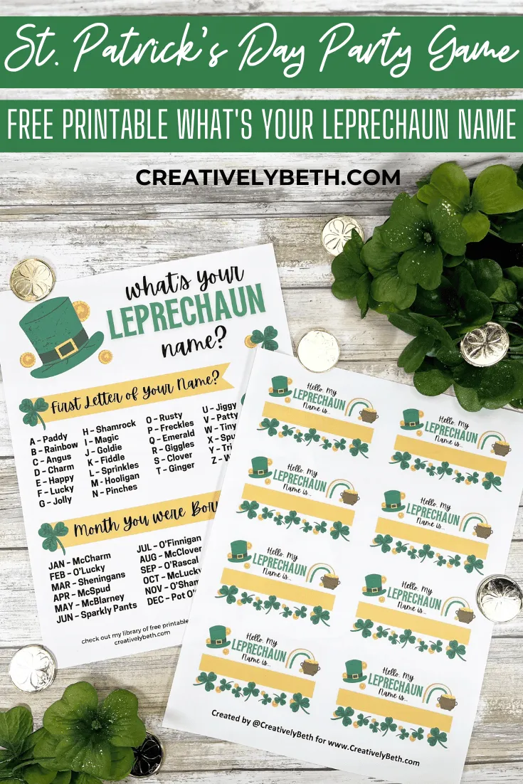 What is your Leprechaun Name Free Printable