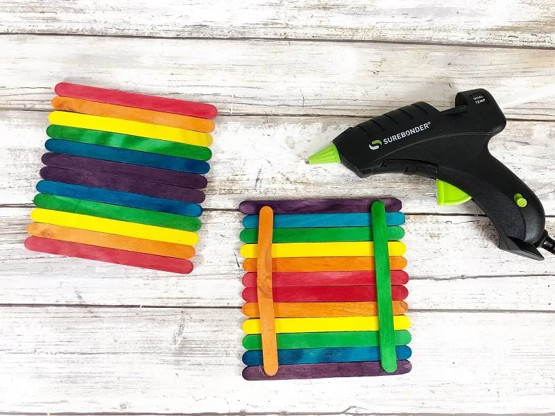 Dollar Tree Rainbow Craft Stick Shamrock Sign