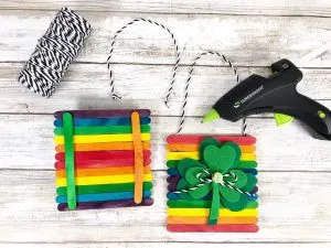 Dollar Tree Rainbow Craft Stick Shamrock Sign