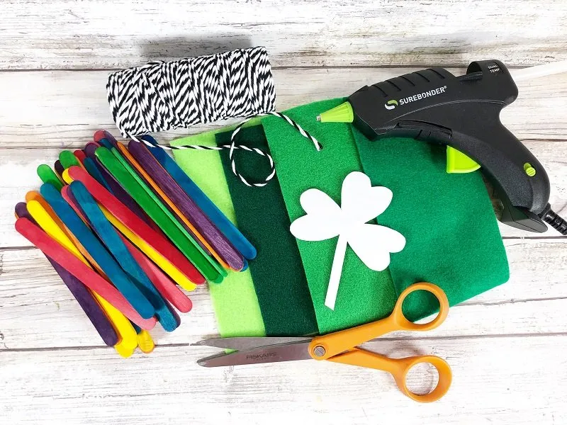 Dollar Tree Rainbow Craft Stick Shamrock Sign