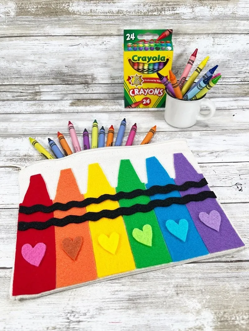 Rainbow Felt Pencil Pouch