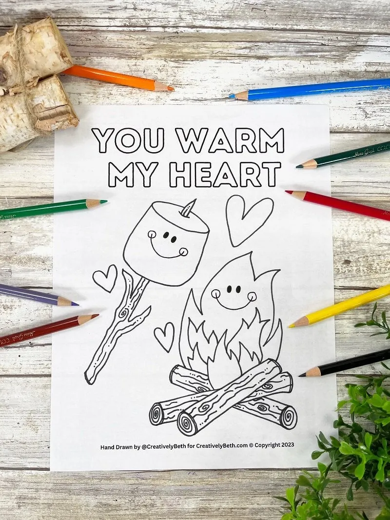 S'mores Coloring Page Free Printable