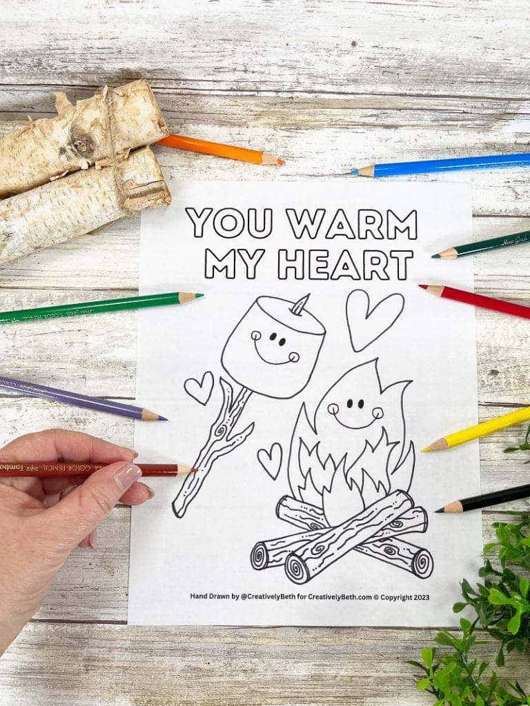 S'mores Coloring Page Free Printable