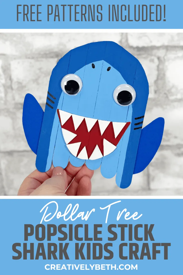 Craft Stick Shark Dollar Tree Kids Craft