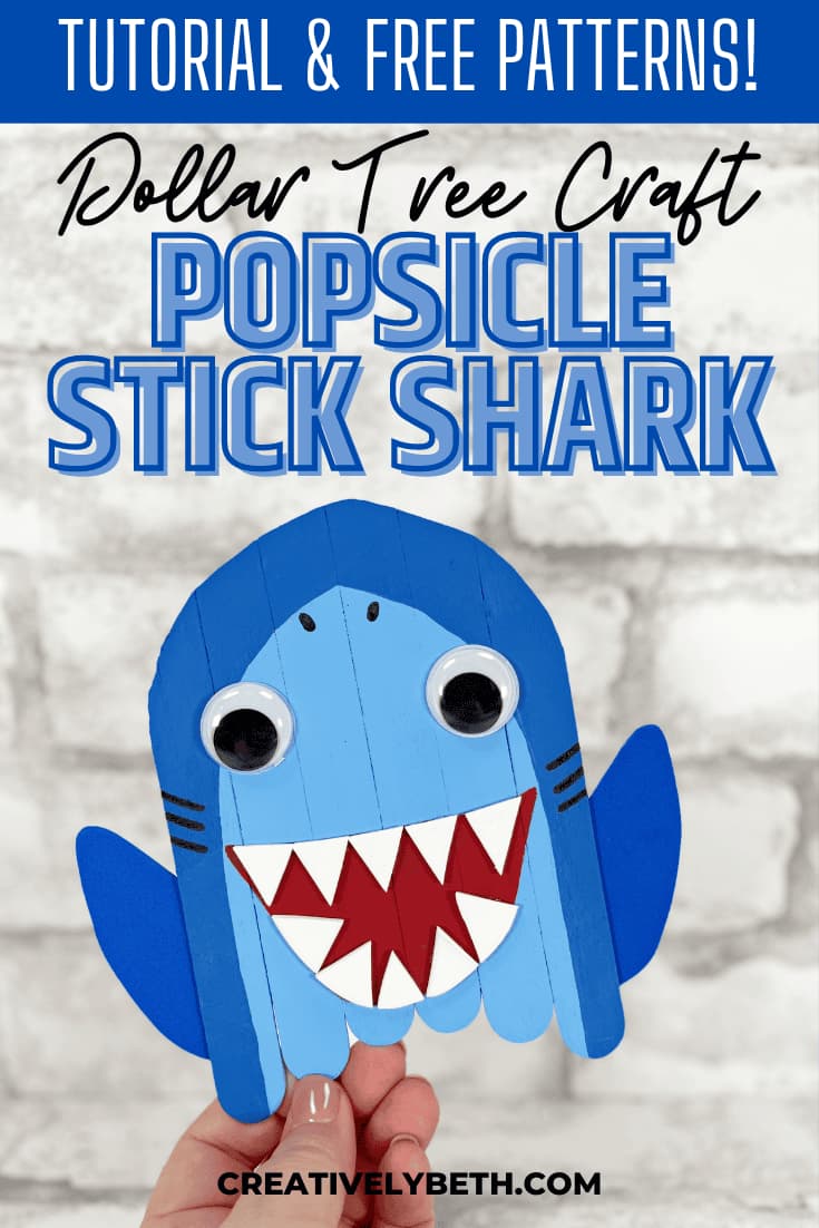 Craft Stick Shark Dollar Tree Kids Craft