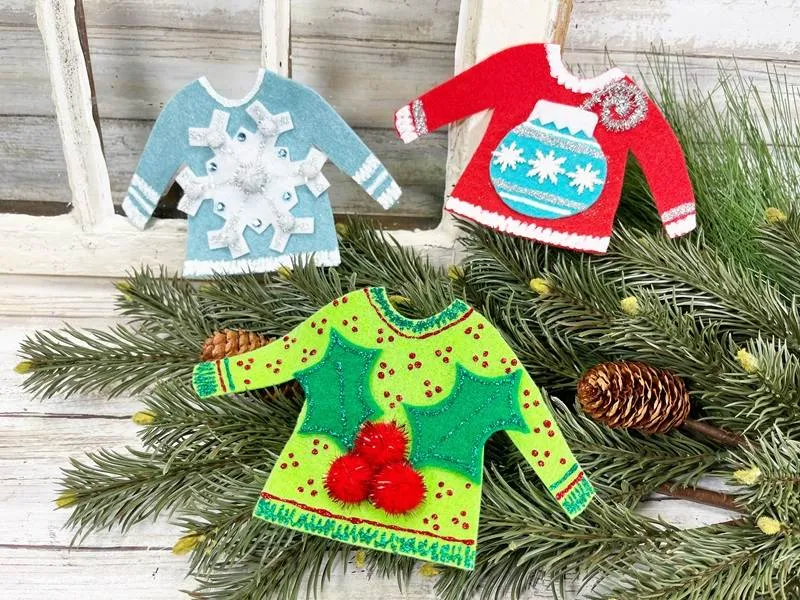 Easy Ugly Christmas Sweater Ornaments