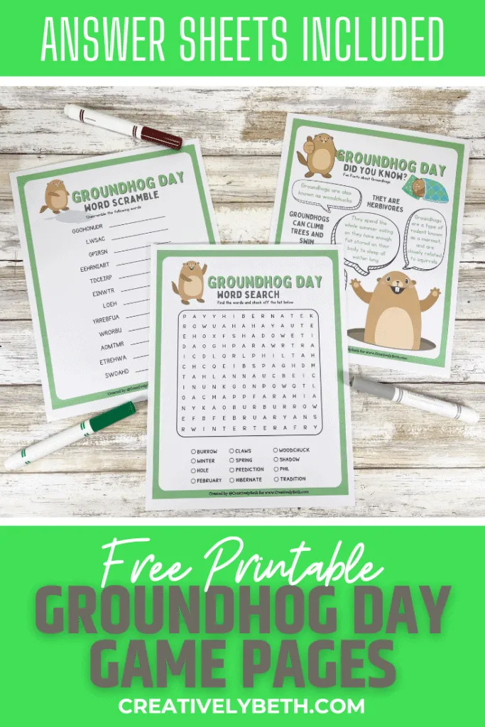 Free Groundhog Day Printables