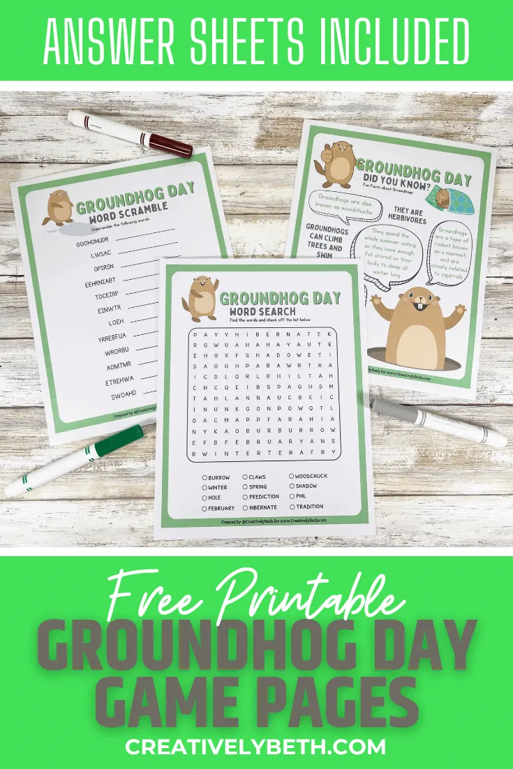 Free Groundhog Day Printables