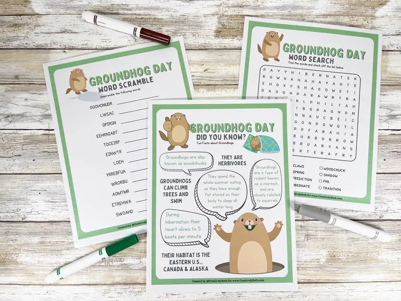 Free Groundhog Day Printables