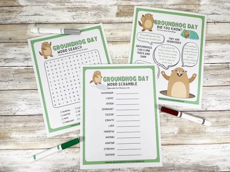 Free Groundhog Day Printables