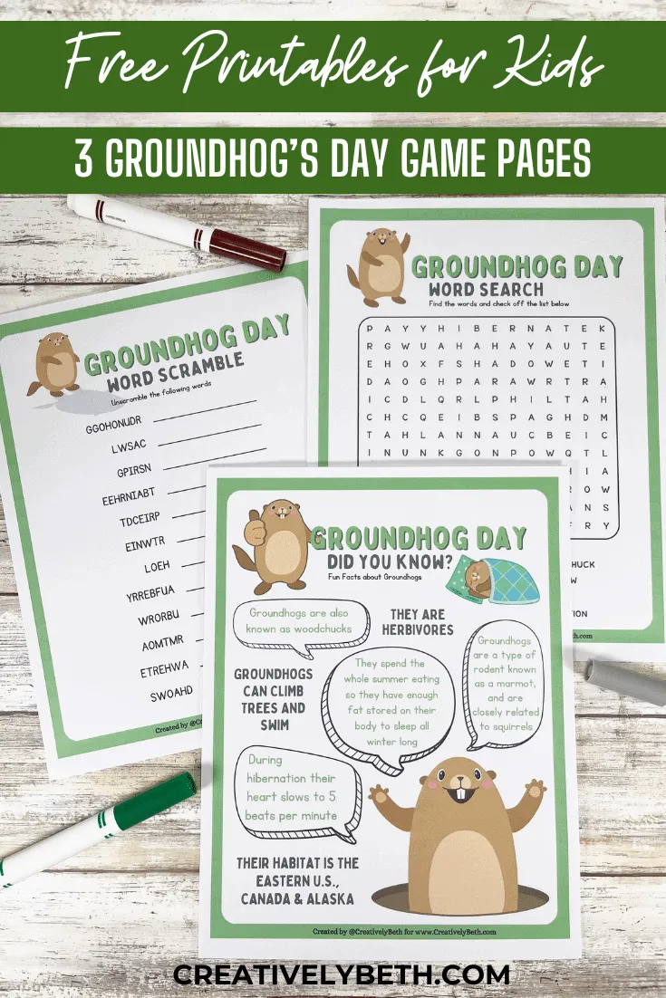 Free Groundhog Day Printables