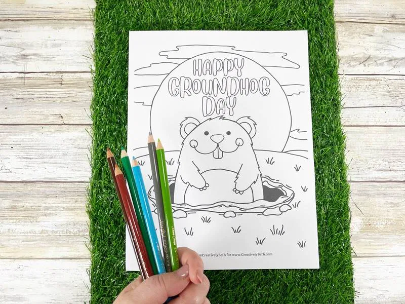 Groundhog Printable Coloring Page