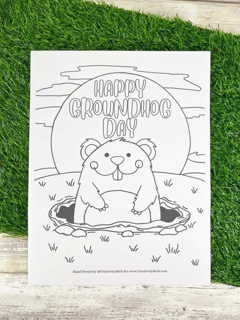 Groundhog Printable Coloring Page