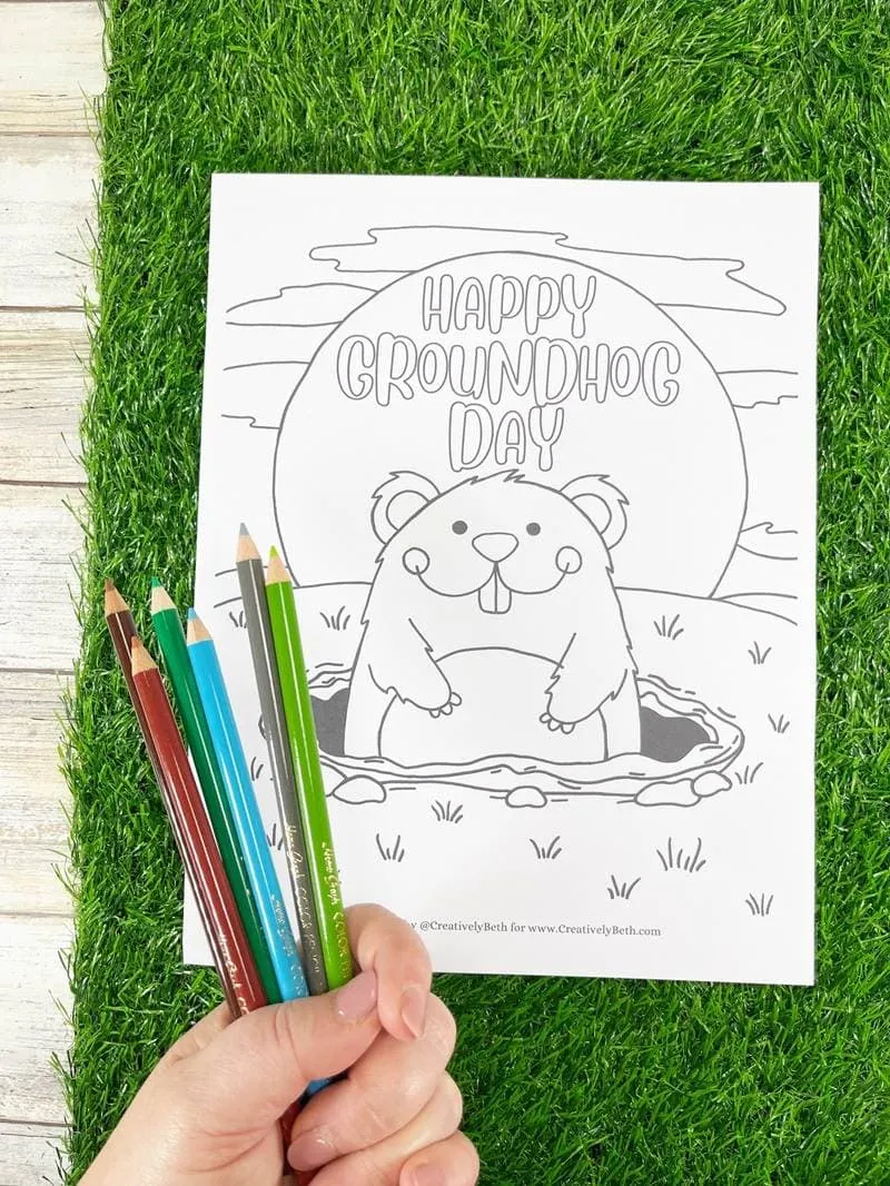 Groundhog Printable Coloring Page
