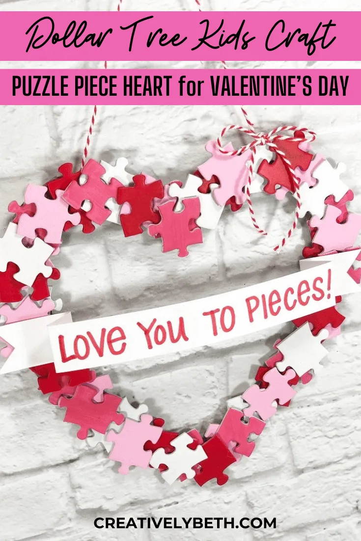 Puzzle Piece Heart Wreath for Valentine's Day