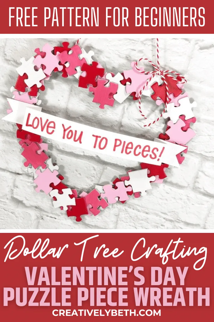 Puzzle Piece Heart Wreath for Valentine's Day