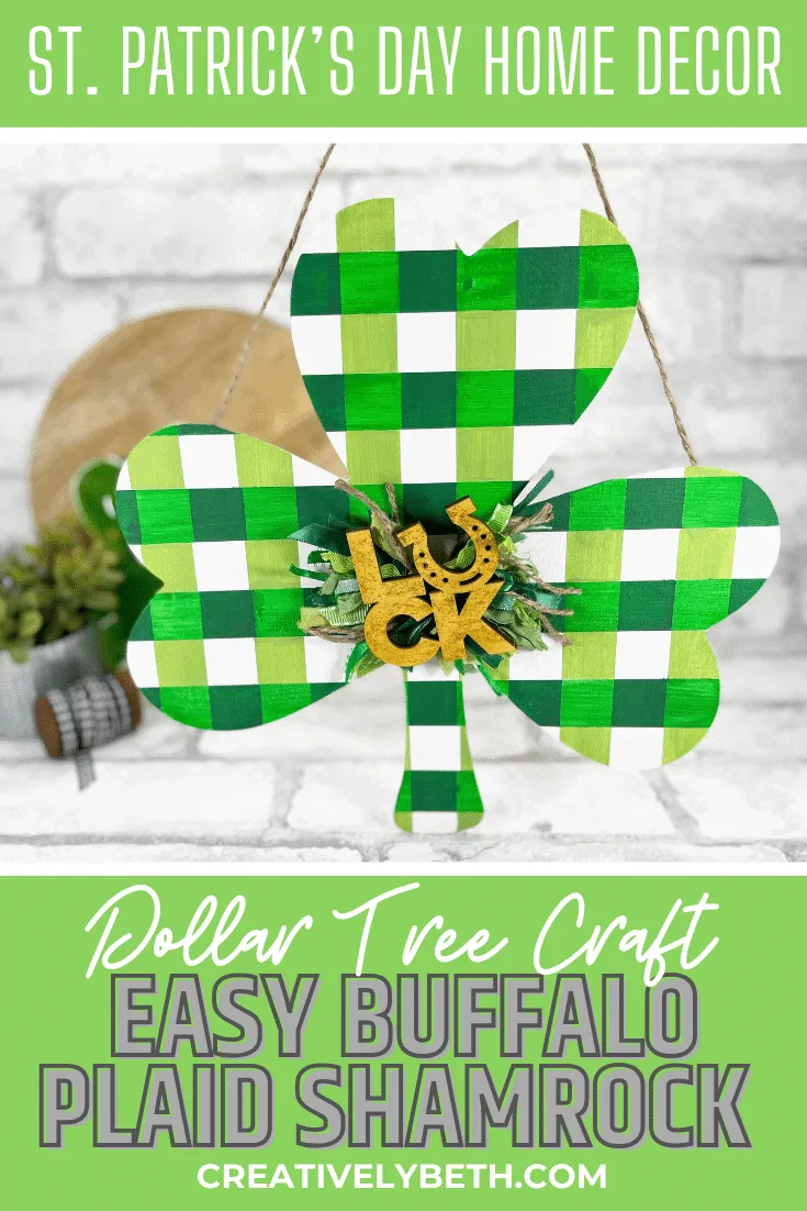 Dollar Tree Buffalo Plaid Shamrock