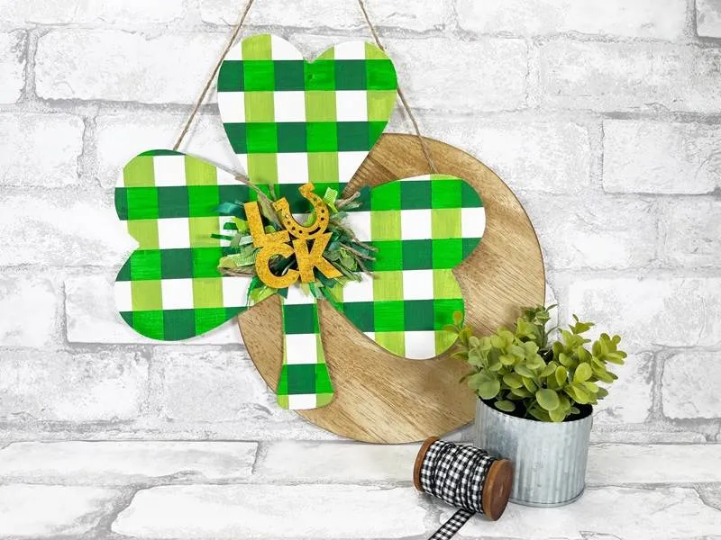 Dollar Tree Buffalo Plaid Shamrock