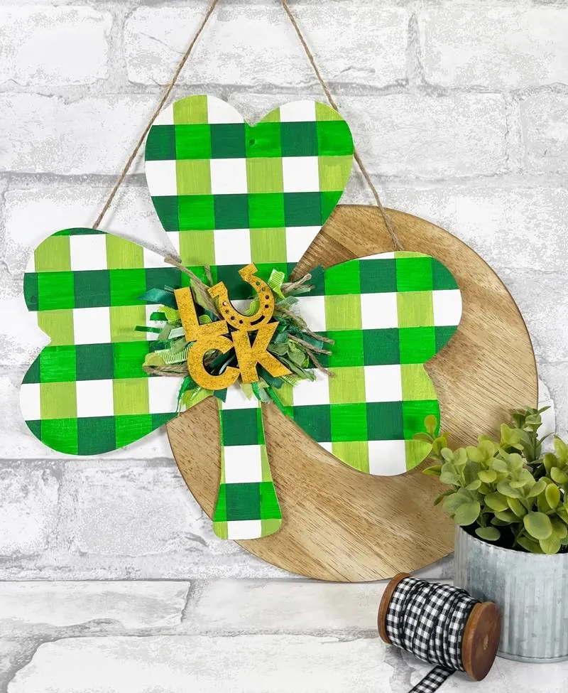 Dollar Tree Buffalo Plaid Shamrock