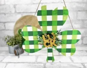 Dollar Tree Buffalo Plaid Shamrock