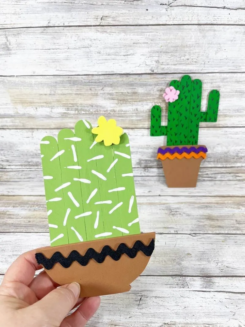 Dollar Tree Craft Stick Cactus Kids Craft