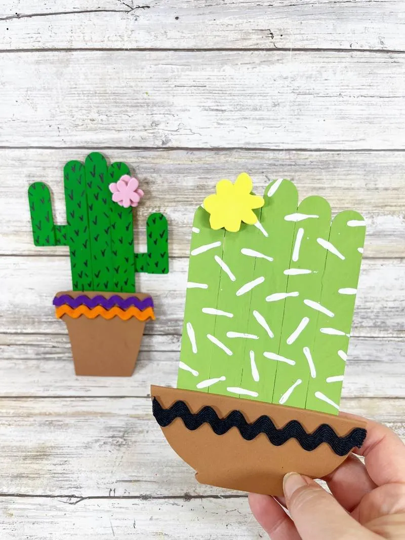 Dollar Tree Craft Stick Cactus Kids Craft