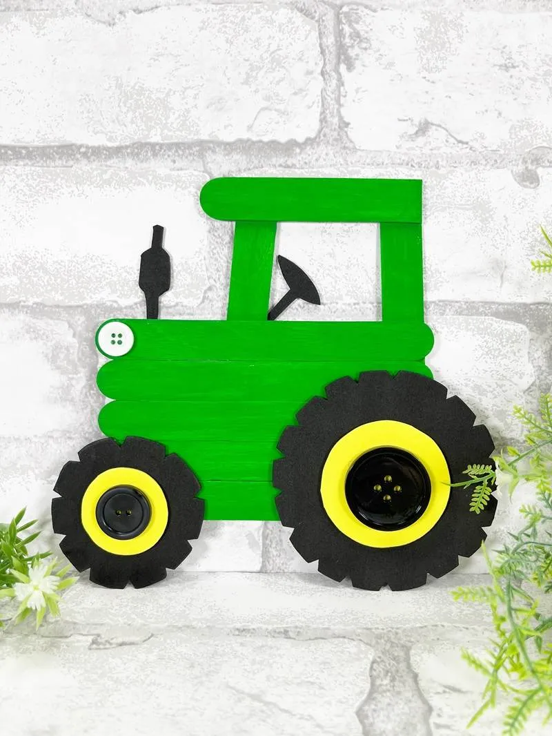 Dollar Tree Craft Stick Tractor