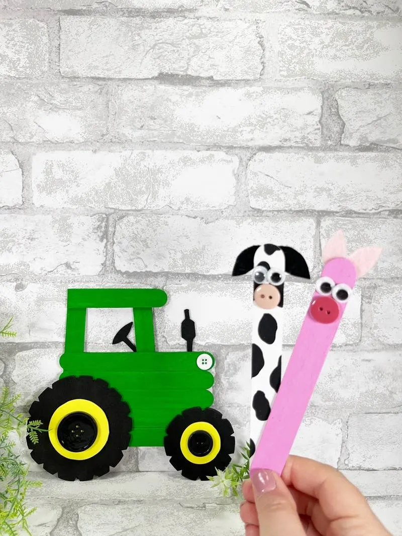 Dollar Tree Craft Stick Tractor