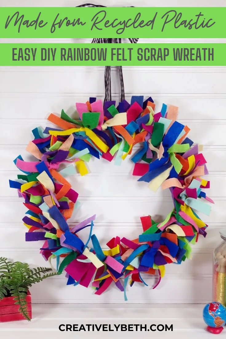 Upcycled Rainbow Scrap Wreath