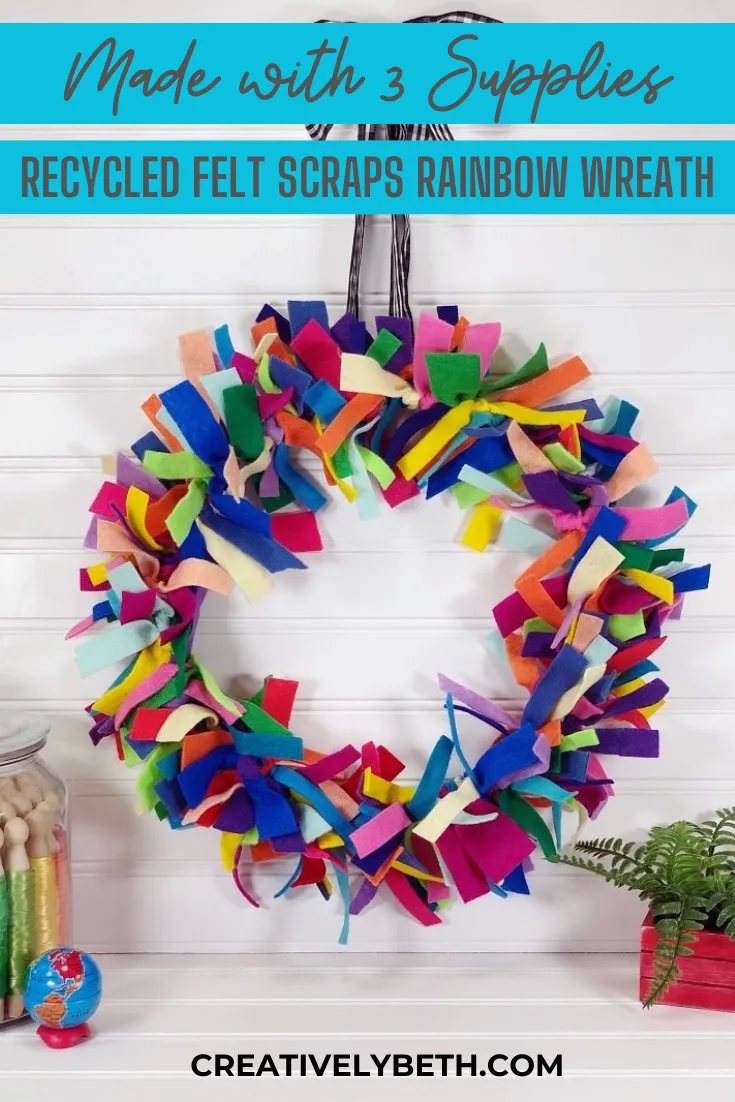 Upcycled Rainbow Scrap Wreath